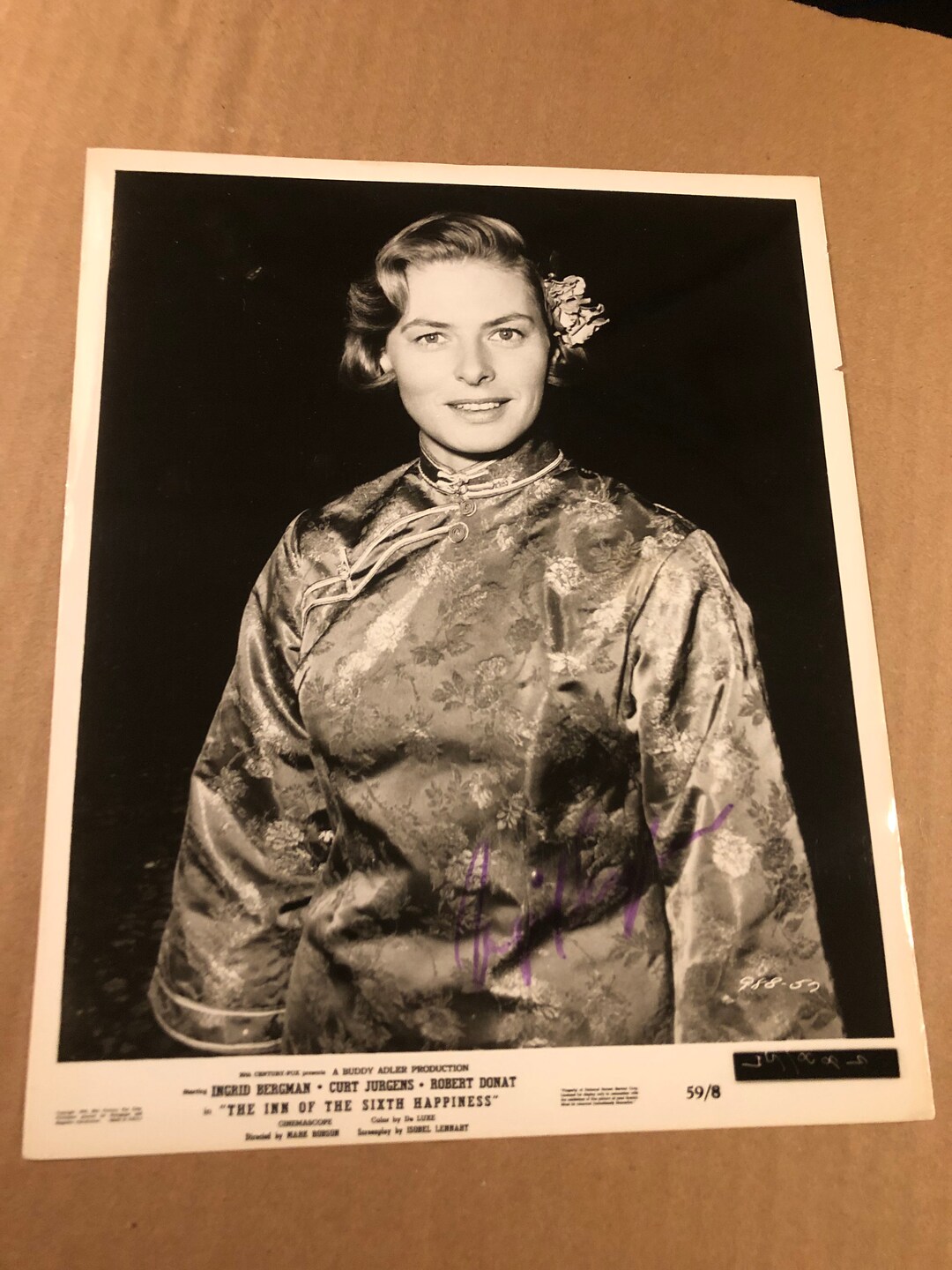 Ingrid Bergman Rare Original Autographed 8/10 Photo Inn Sixth Happiness ...