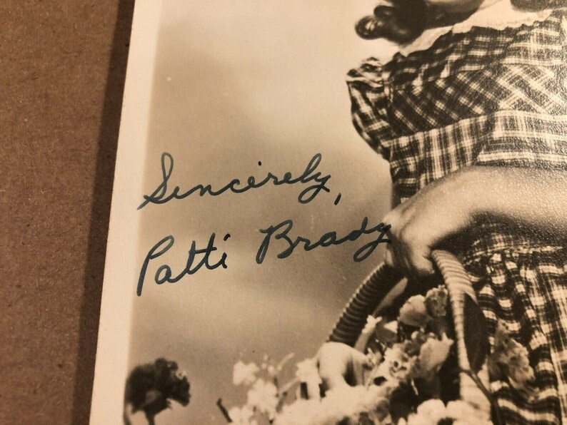 Patty Brady Very Rare Early Autographed Photo 40s Child Star Gasoline ...