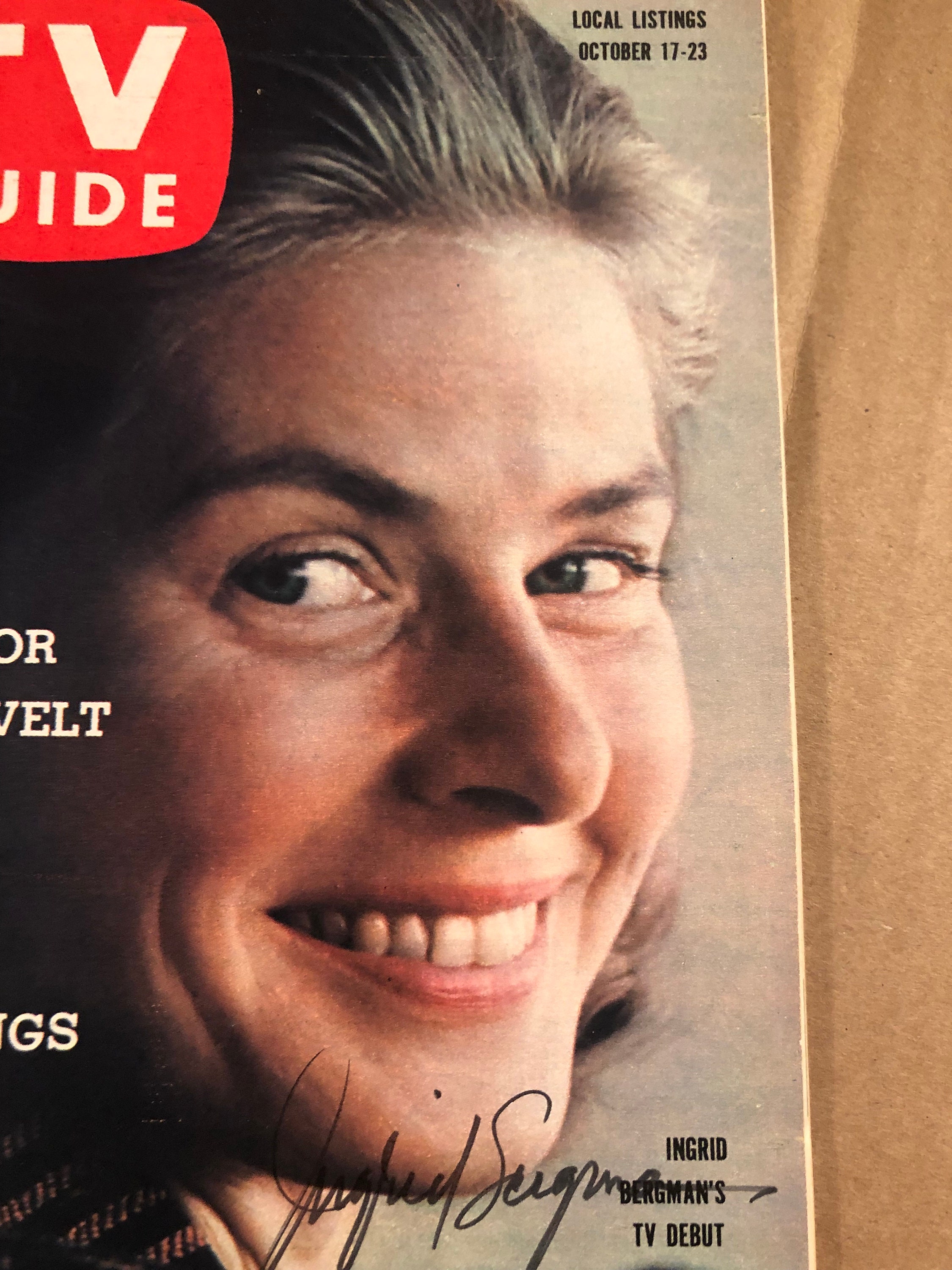 Ingrid Bergman Rare Original Autographed 1959 TV Guide Casablanca ...