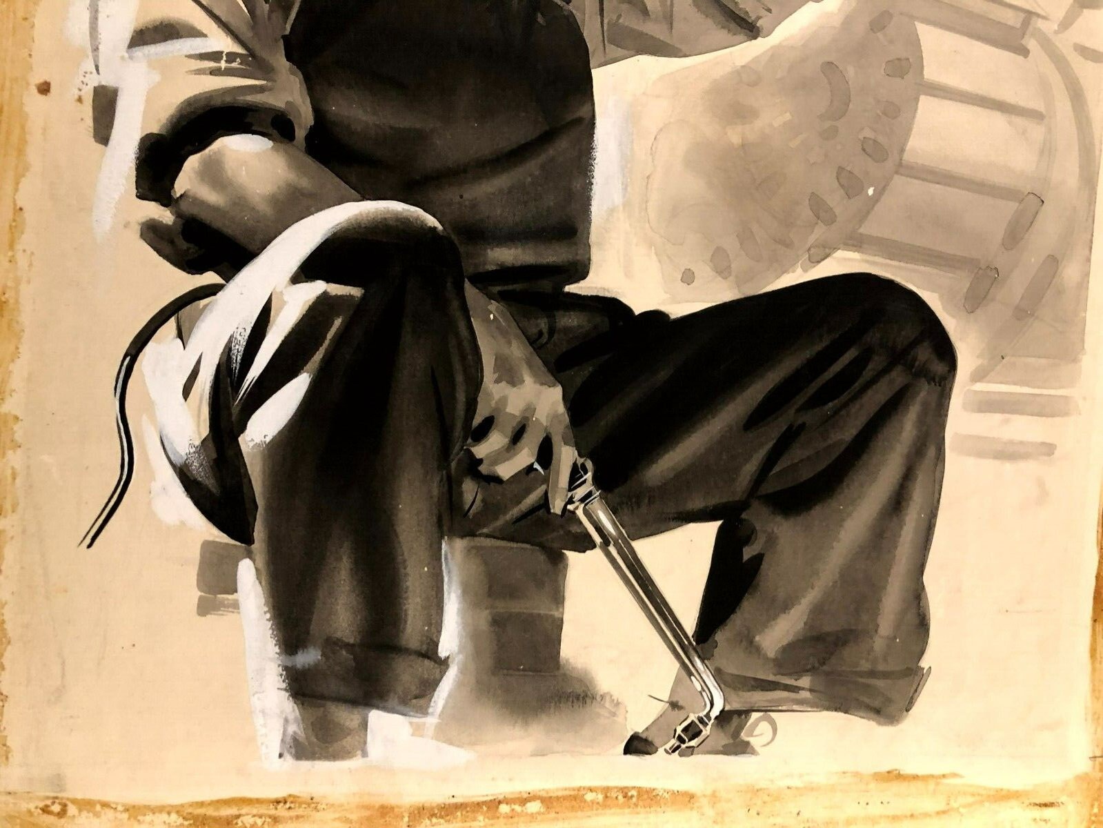 1940s WWII Illustration Art Painting Advertising Steelworker Tank Beer ...
