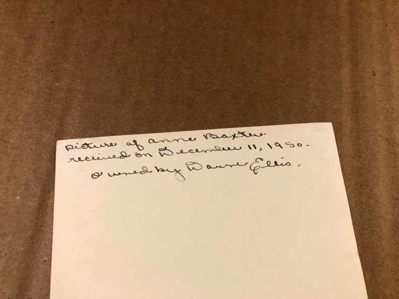 Anne Baxter Beautiful Rare Very Early Autographed Photo '50 Year of All ...