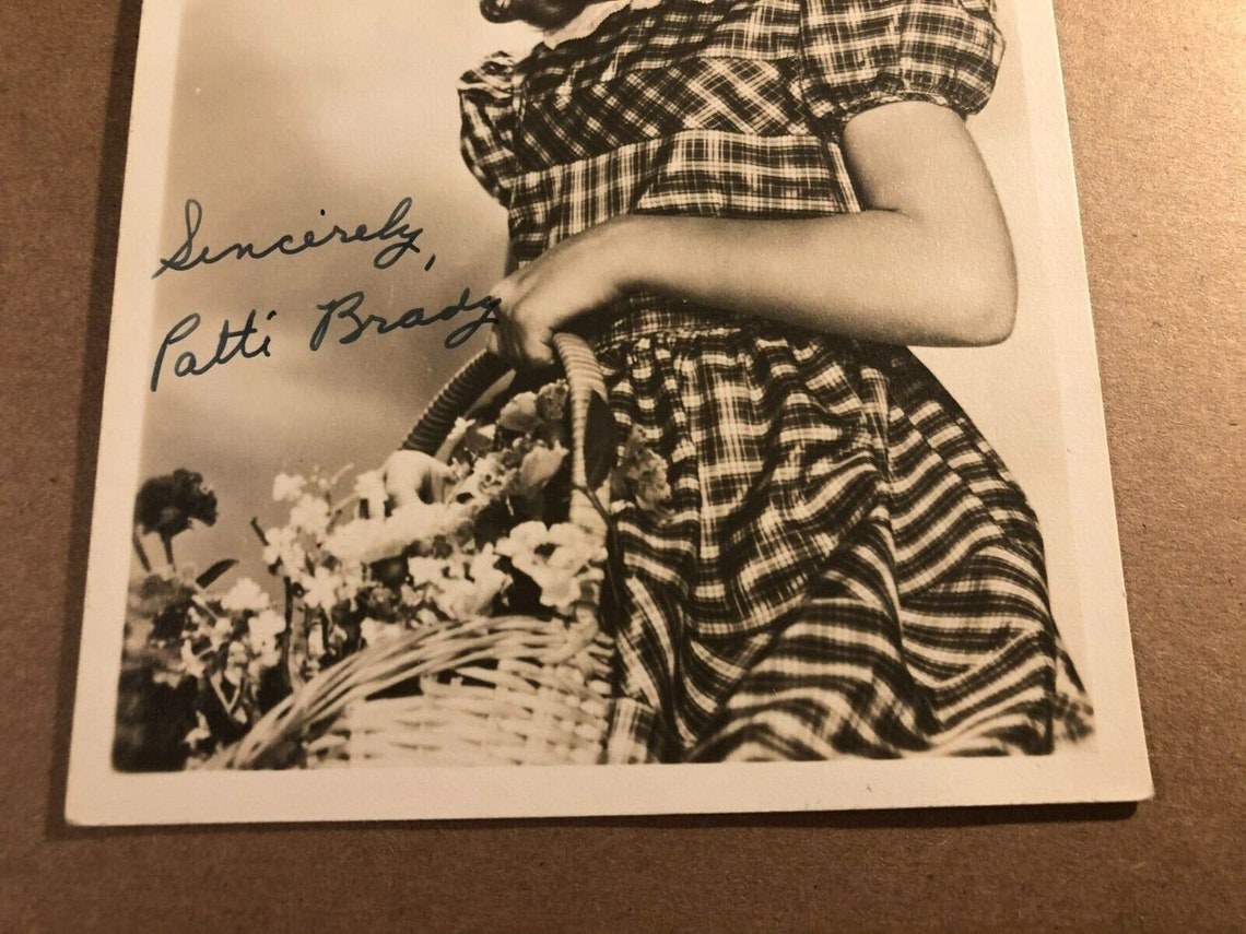 Patty Brady Very Rare Early Autographed Photo 40s Child Star Gasoline ...