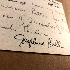 Josephine Hull Very Rare Very Early Autographed Page 30s Harvey Arsenic ...