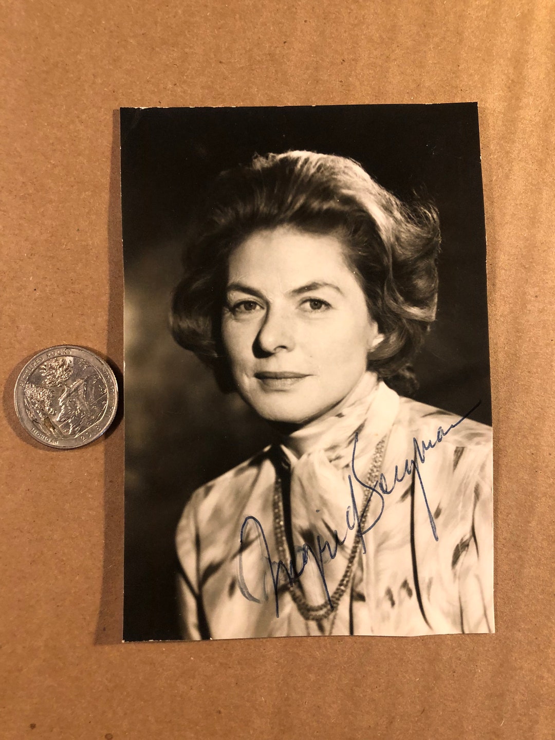 Ingrid Bergman Rare Original Autographed Photo 70s Casablanca Notorious ...