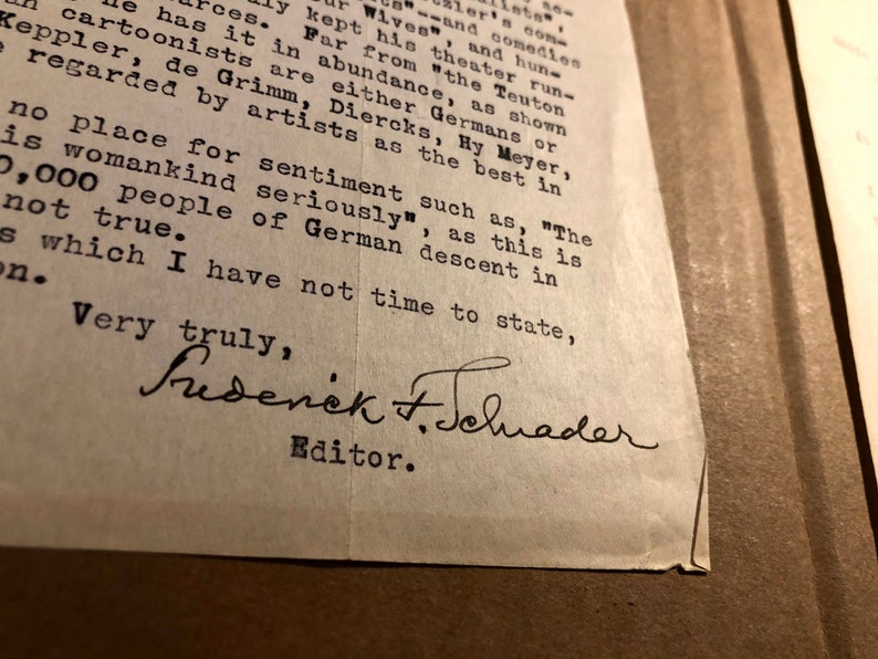 Frederick Schrader Rare Very Autographed Letter Dramatic Mirror '15 Grt ...