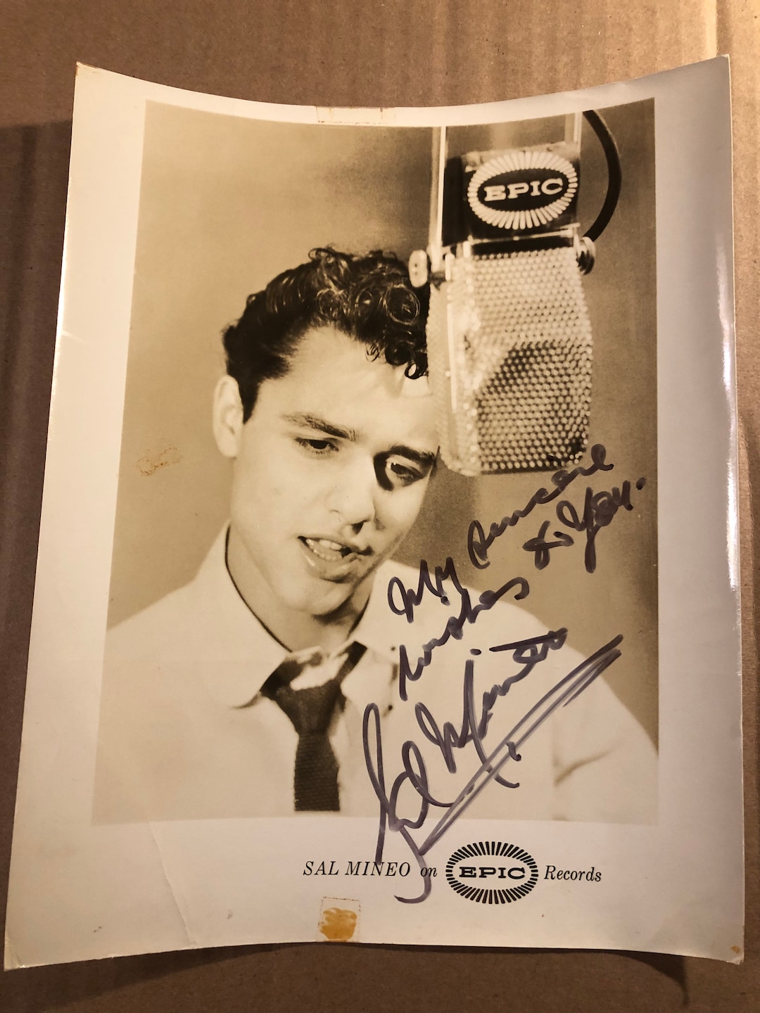Sal Mineo Extremely Rare Very Early Autographed 8/10 Photo Late 50s ...