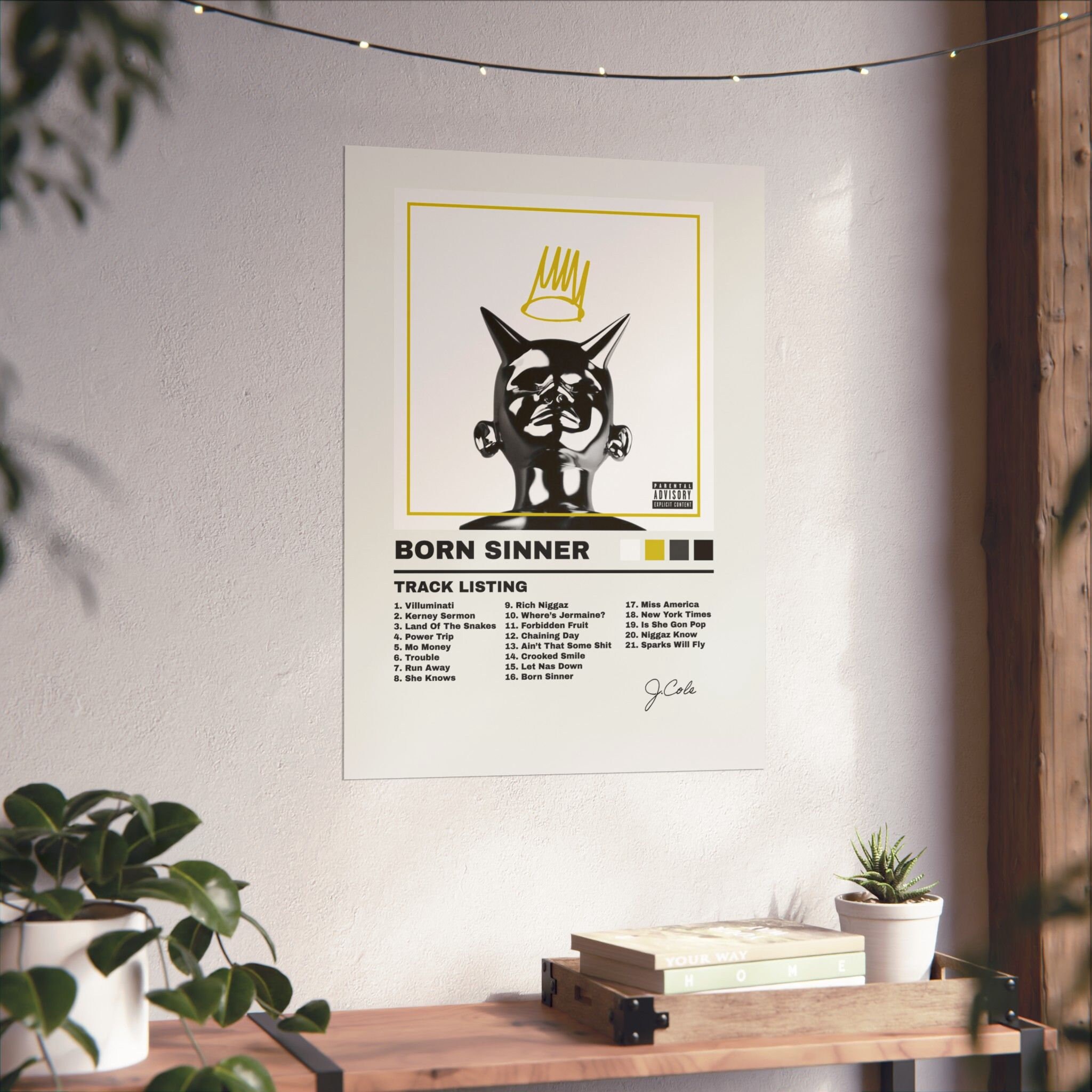 J.cole Born Sinner Poster, Music, Trendy Wall Art *DIGITAL DOWNLOAD* - Etsy