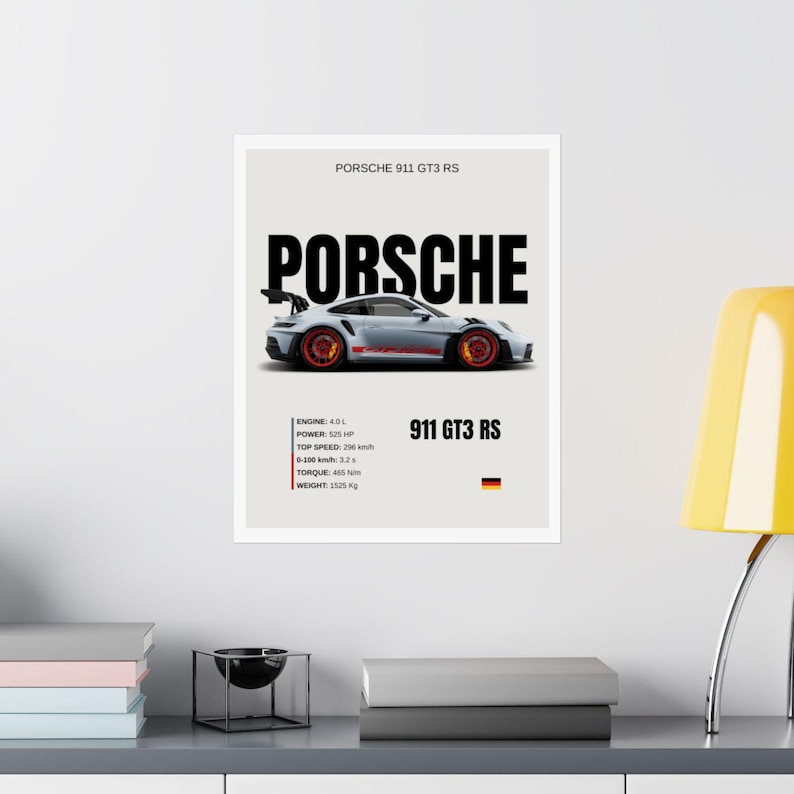 Porsche 911 GT3 RS Poster, Car, Trendy Wall Art *DIGITAL DOWNLOAD* - Etsy