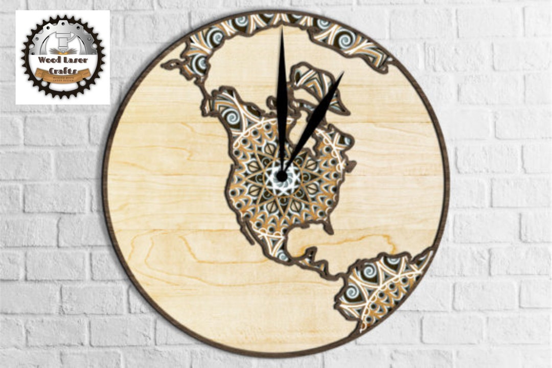 Multilayer USA Map Clock Wall Clock New Home Gift Handmade - Etsy