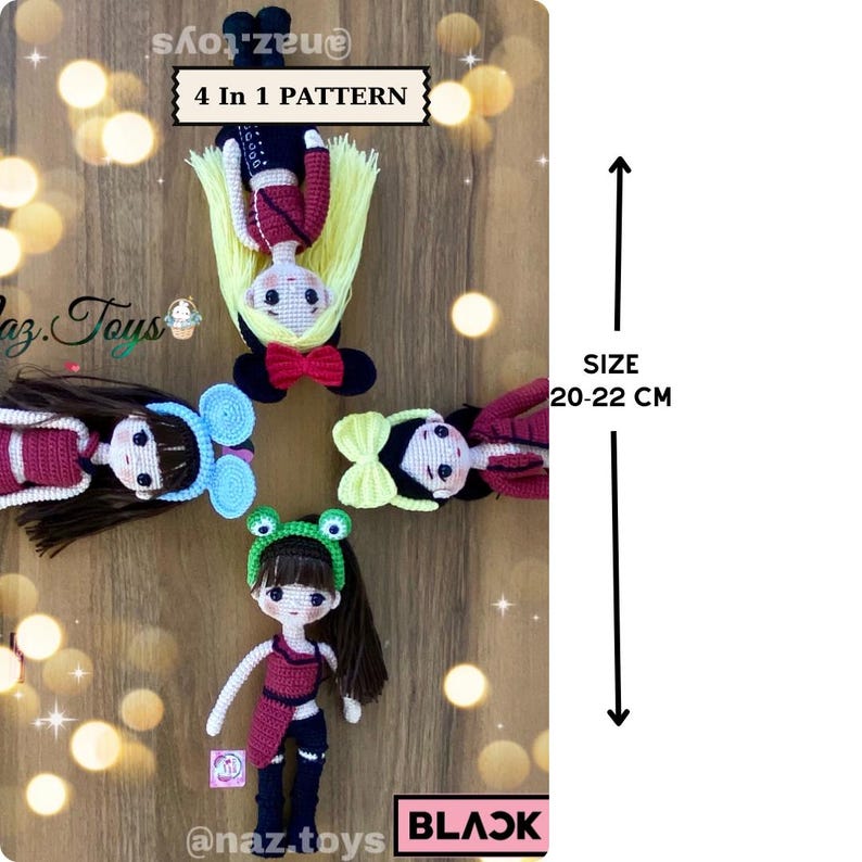 Custom Kpop Crochet Pattern, Blackpink, Crochet Blackpink, Amigurumi ...