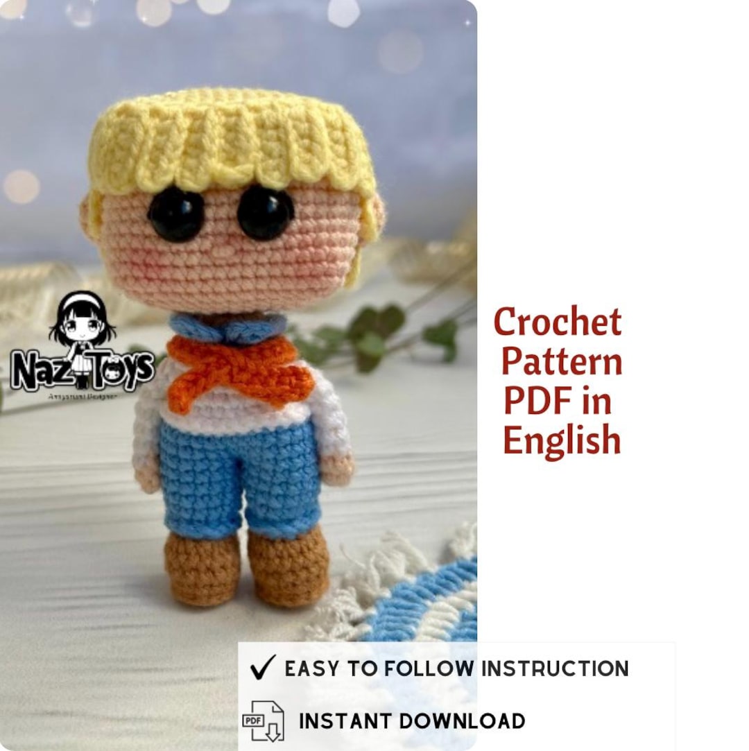 Crochet Frad, Crochet Pattern, Amigurumi Scoby, Crochet Boy, English ...