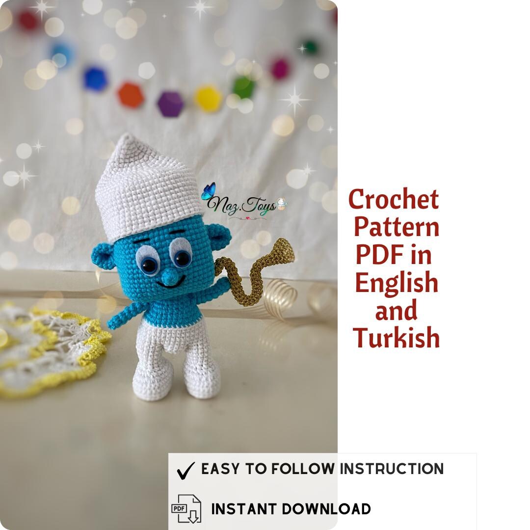 Smurf Pattern, Crochet Smurf Pattern, English Pdf, Blue Gnome Crochet ...