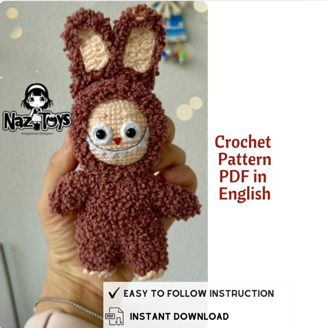 Crochet Labubu, Labubu Easy, Easter Labubu, Labubu Pattern, Labubu Pdf ...