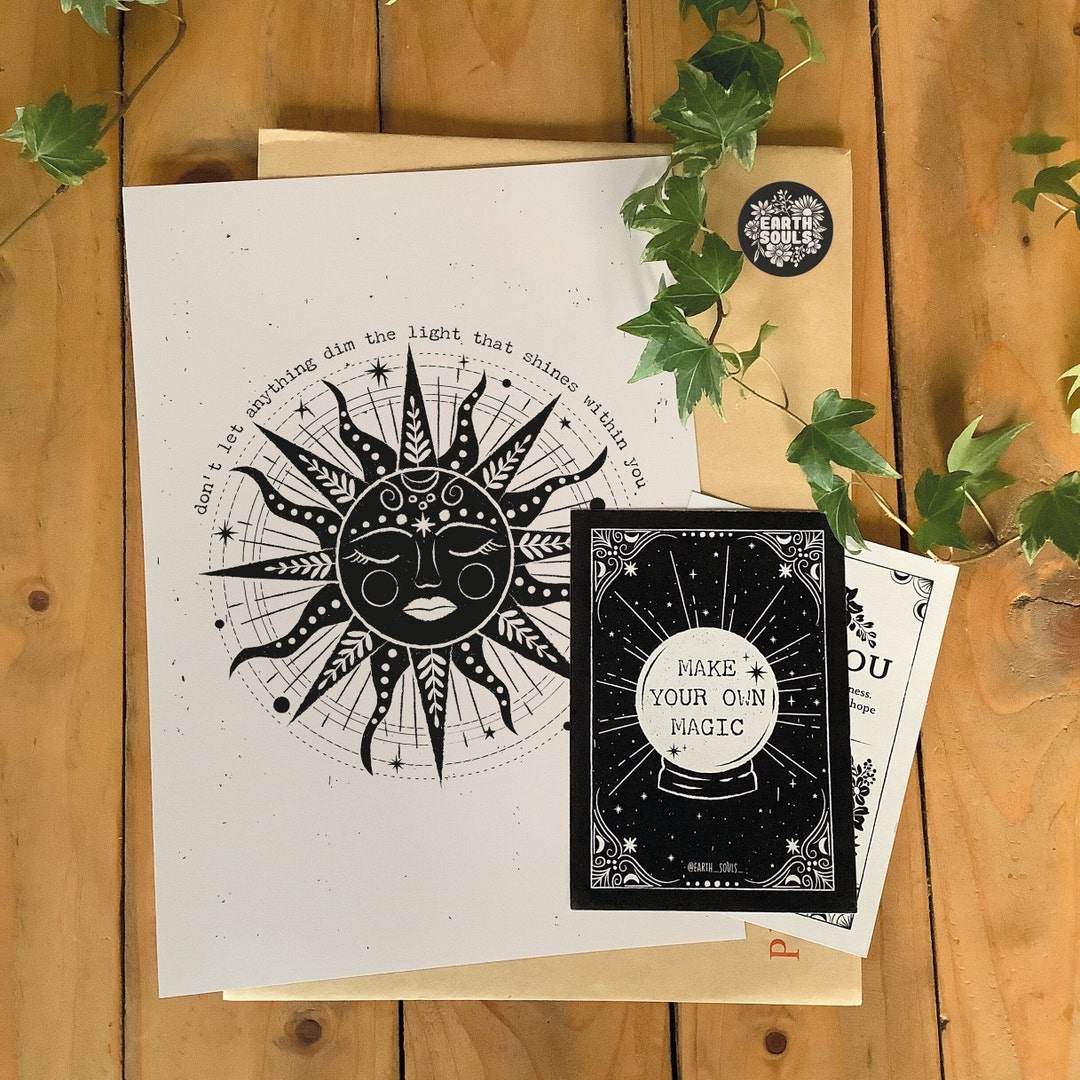Spiritual Sun Inner Power Self Love A4 A3 A2 Digital Print Printable ...