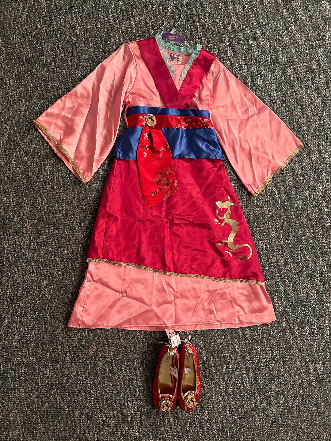 Vintage Disney Mulan Dress Halloween Costume Size 5/6 With Shoes - Etsy