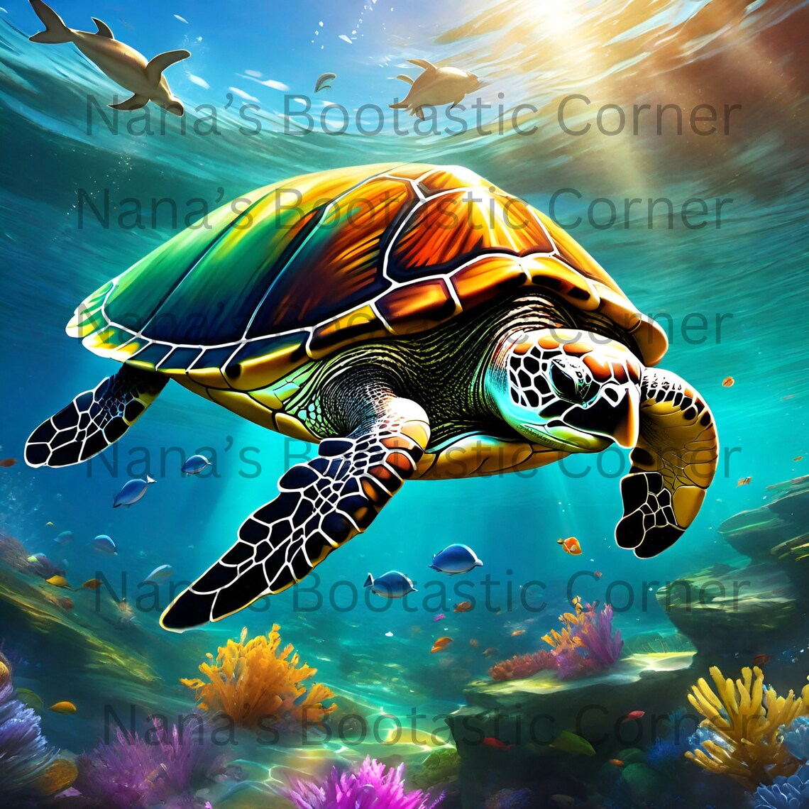 High Quality Sea Turtles in the Ocean Sublimation Images, Ocean ...