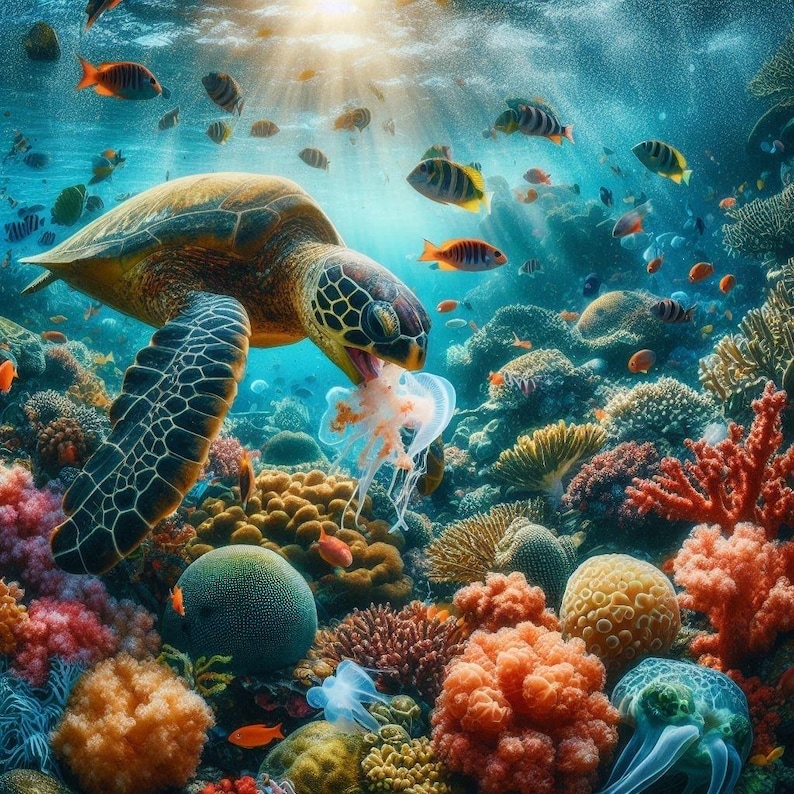 5 High Quality, Sea Turtles in the Ocean, Sublimation Images - Etsy