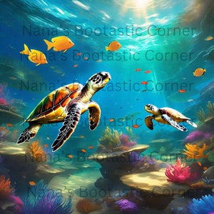 High Quality Sea Turtles in the Ocean Sublimation Images, Ocean ...