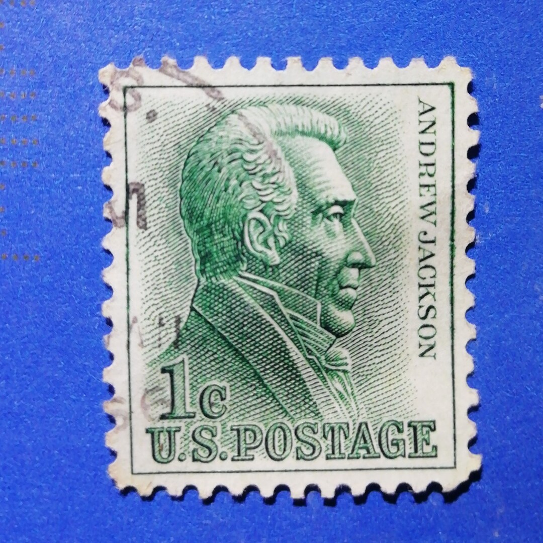 1963 USA ,U.S Postage, Andrew Jackson 1cent Stamp.green. Fine Used ...