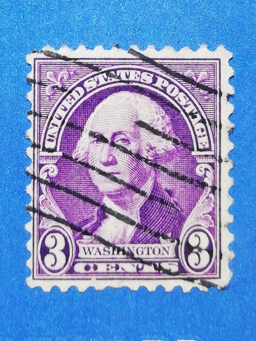 1932 USA , US Postage, George Washington 3 Cents Stamp. Deep Lilac.fine ...