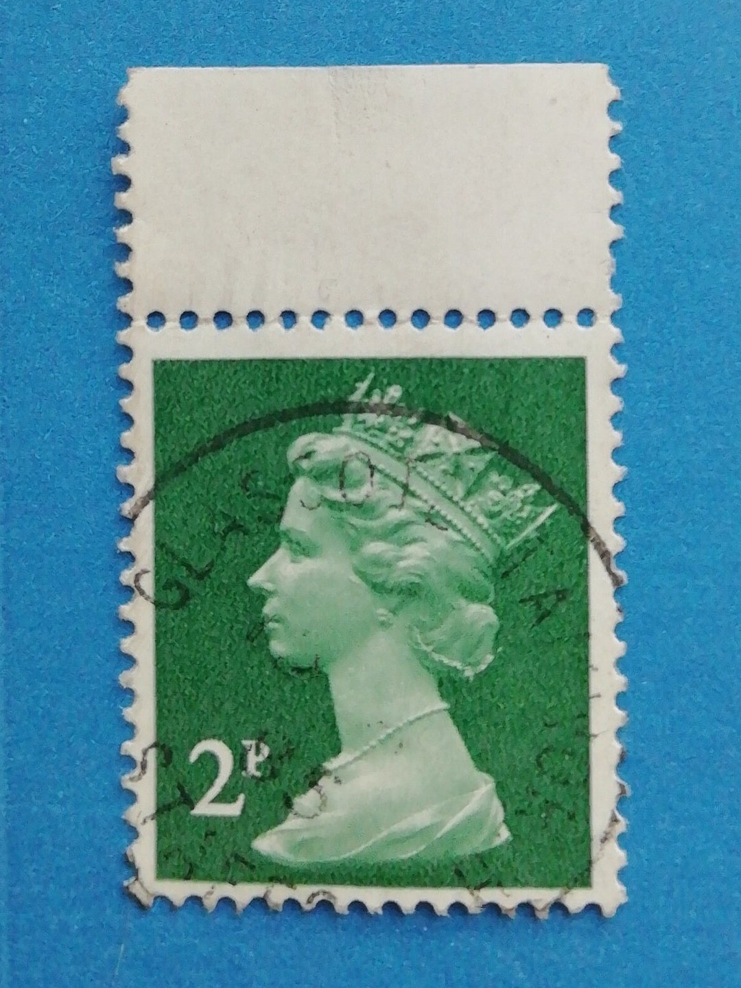 1971 GB, error QEII, Decimal Machin,2p Stamp. Mitre Green, Phosphor ...