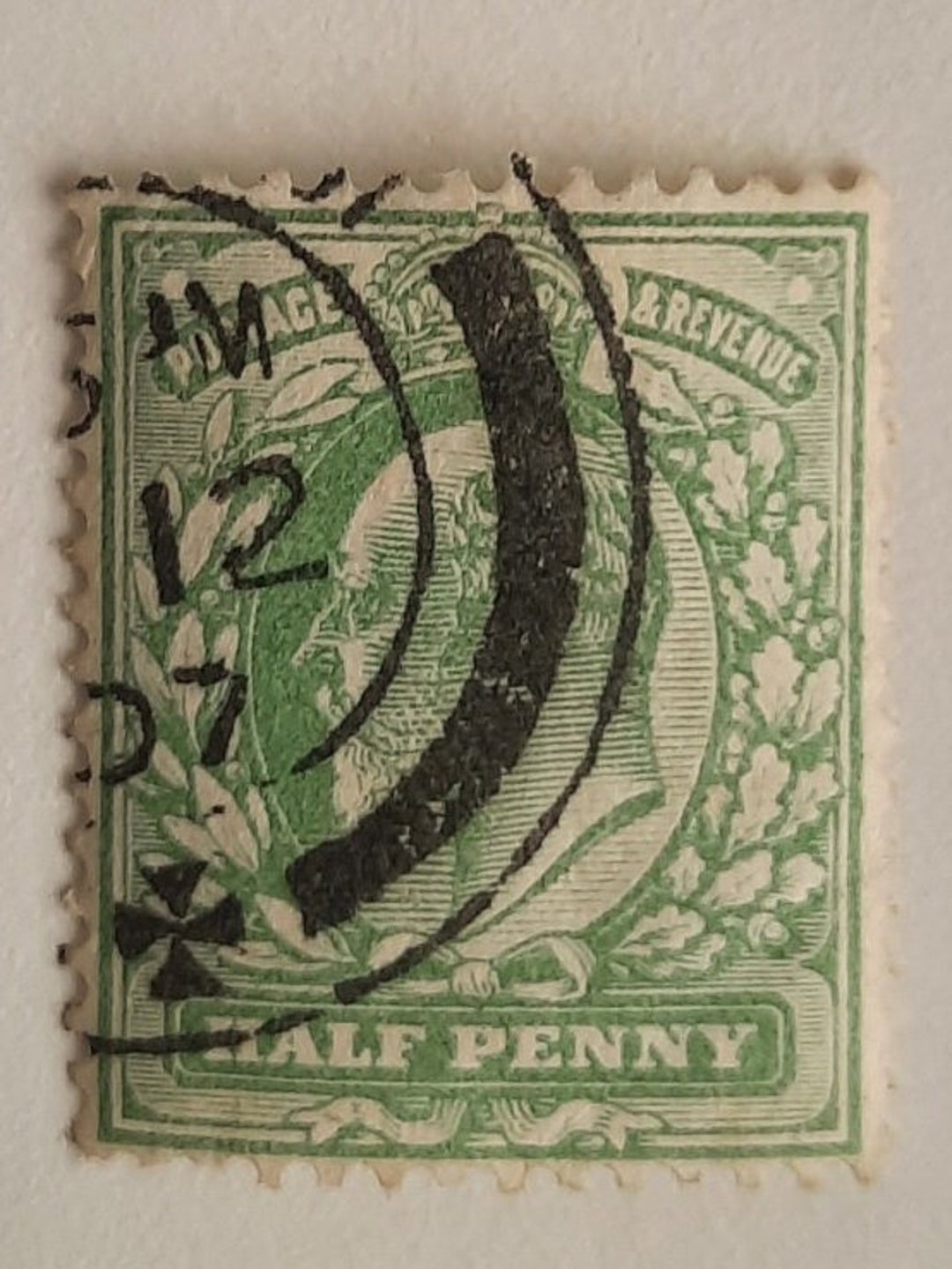 1902 1913 Gb,king Edward Vii,half Penny Stamp.pale Bluish Green.fine ...
