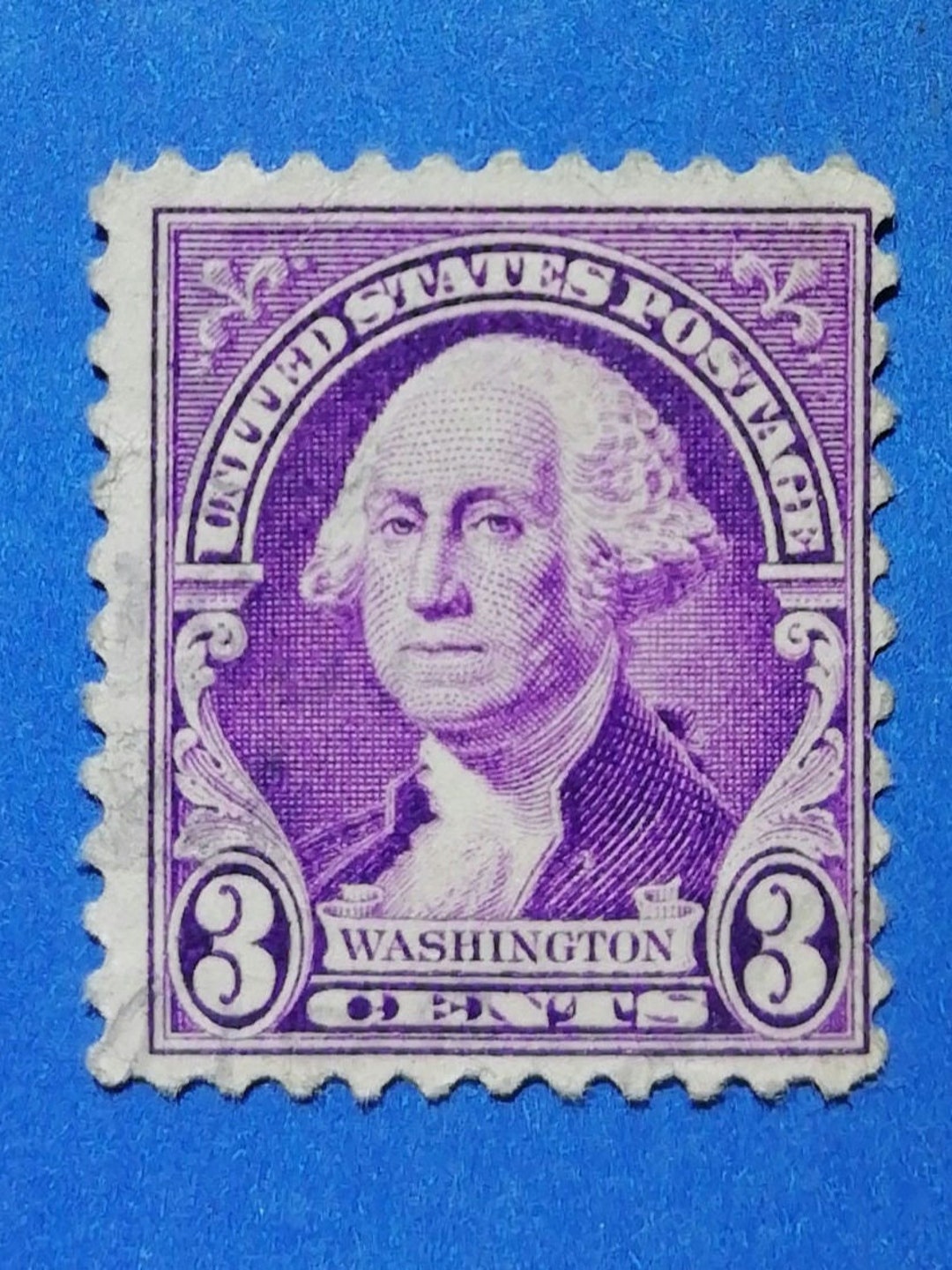 1932 USA , US Postage, George Washington 3 Cents Stamp. Deep Lilac.fine ...