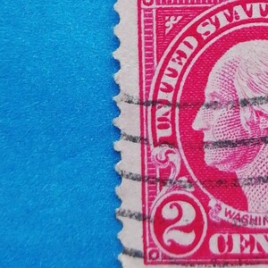 1923 USA, George Washington, 2cents Stamp. Scott595, Pink Perf 11. Used ...