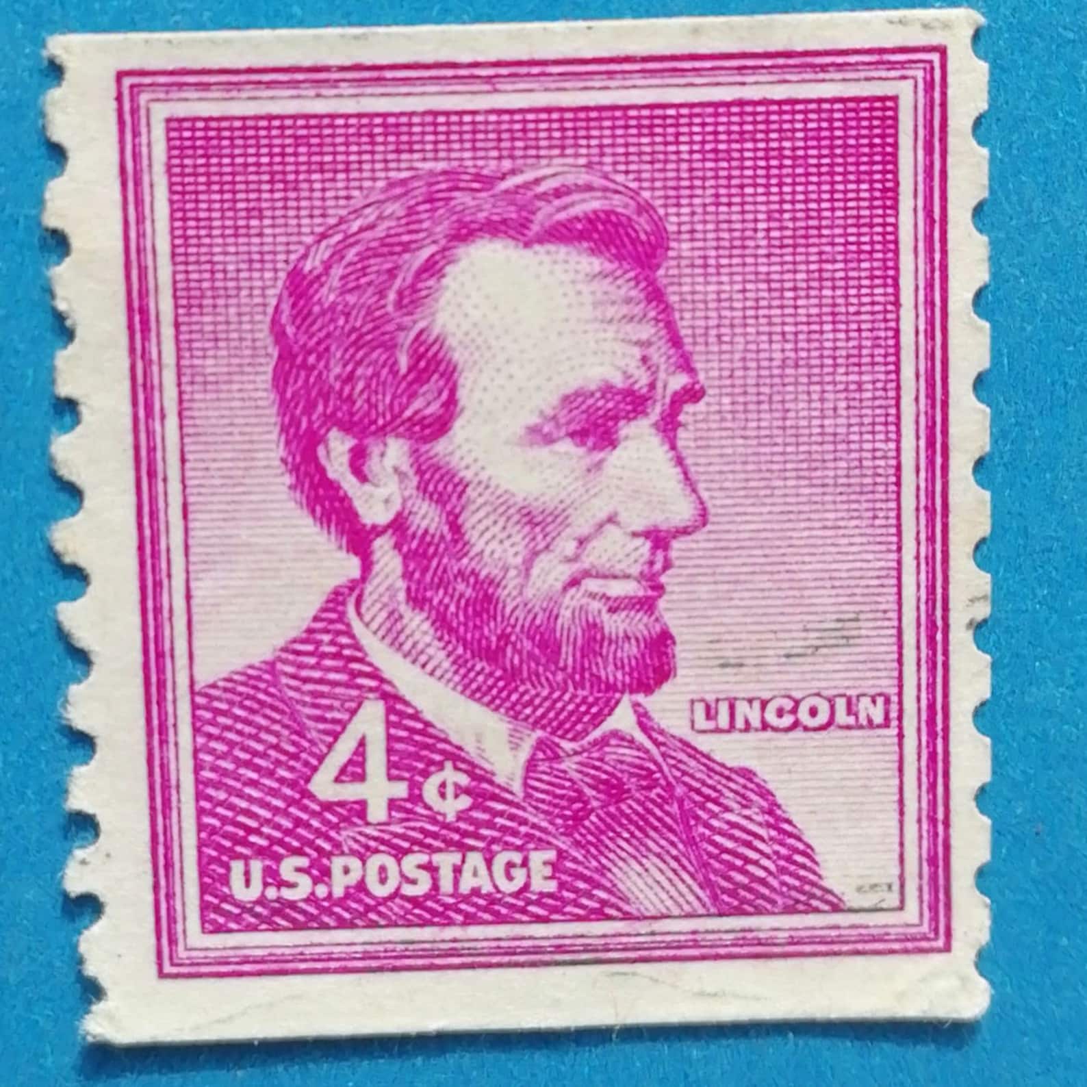 1954 USA.US Postage, Liberty Series, Abraham Lincoln, 4 Cent Stamp ...