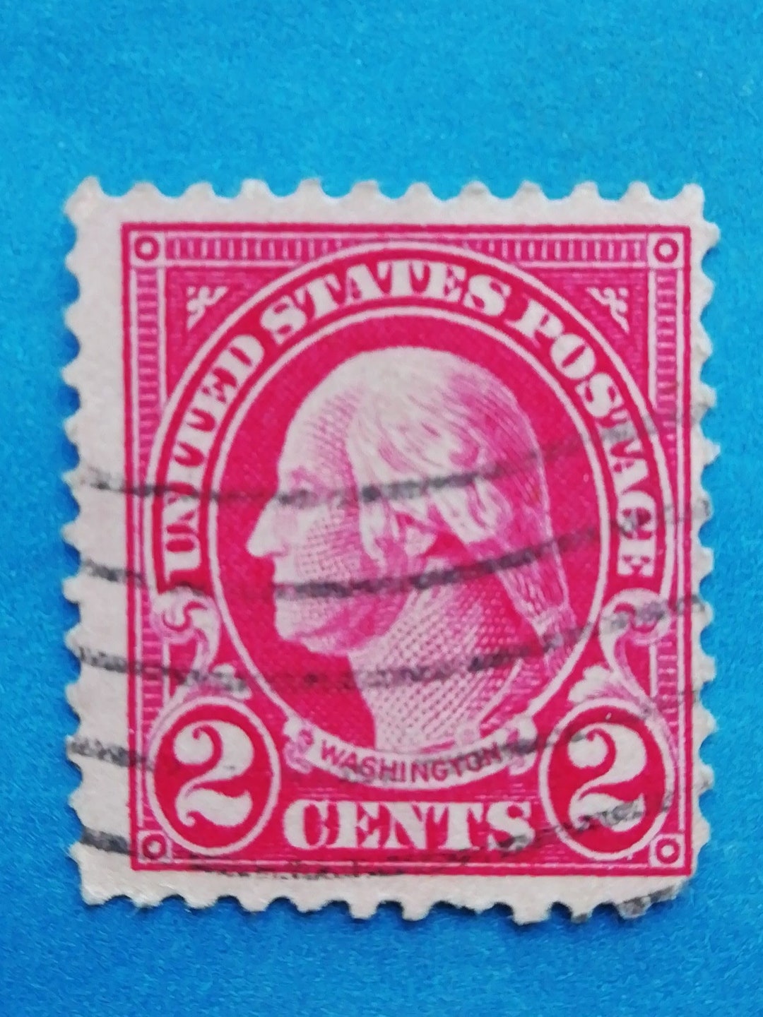 1923 USA, George Washington, 2cents Stamp. Scott595, Pink Perf 11. Used ...
