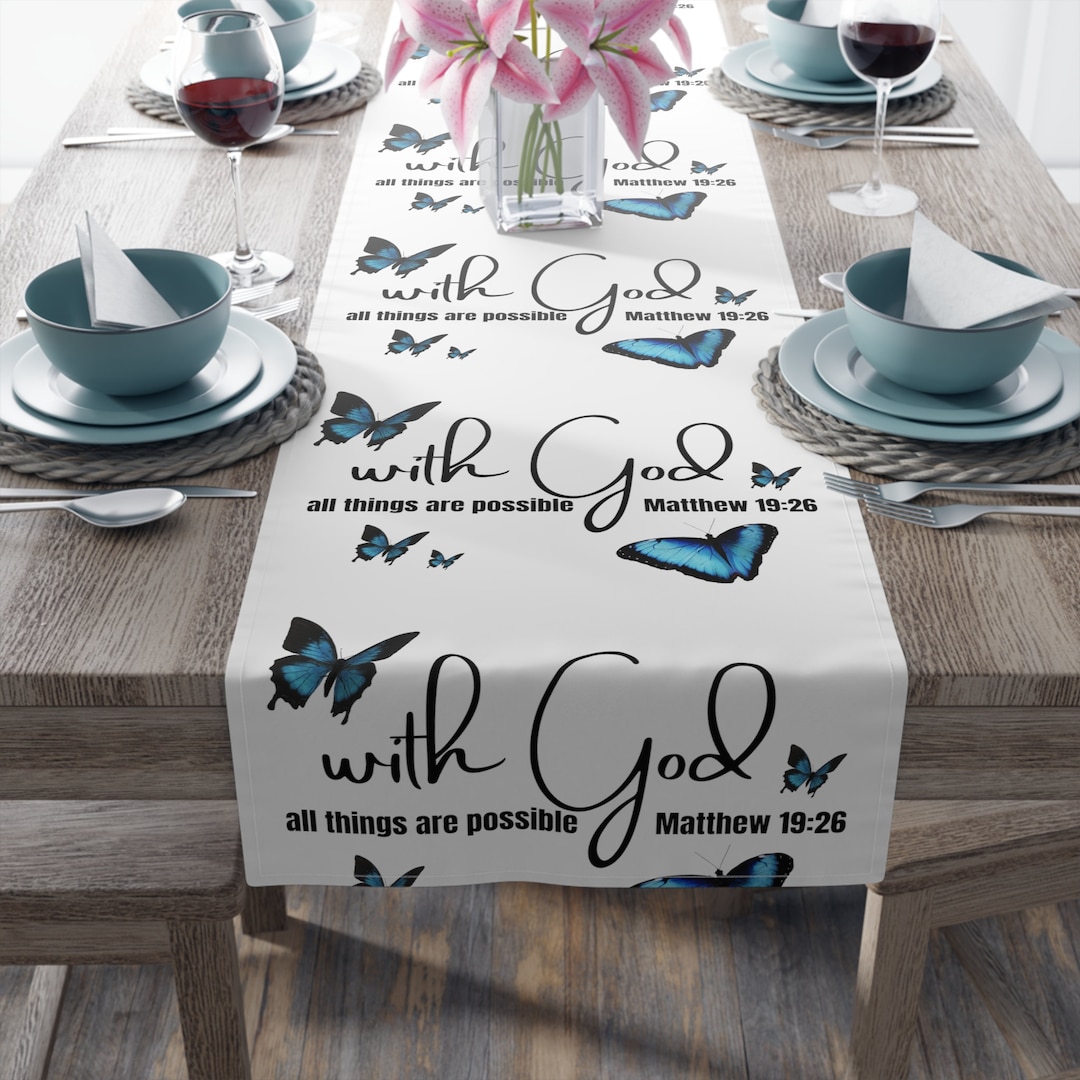 Jesus Lord White Decor Bible Verse Christian Table Runner - Etsy