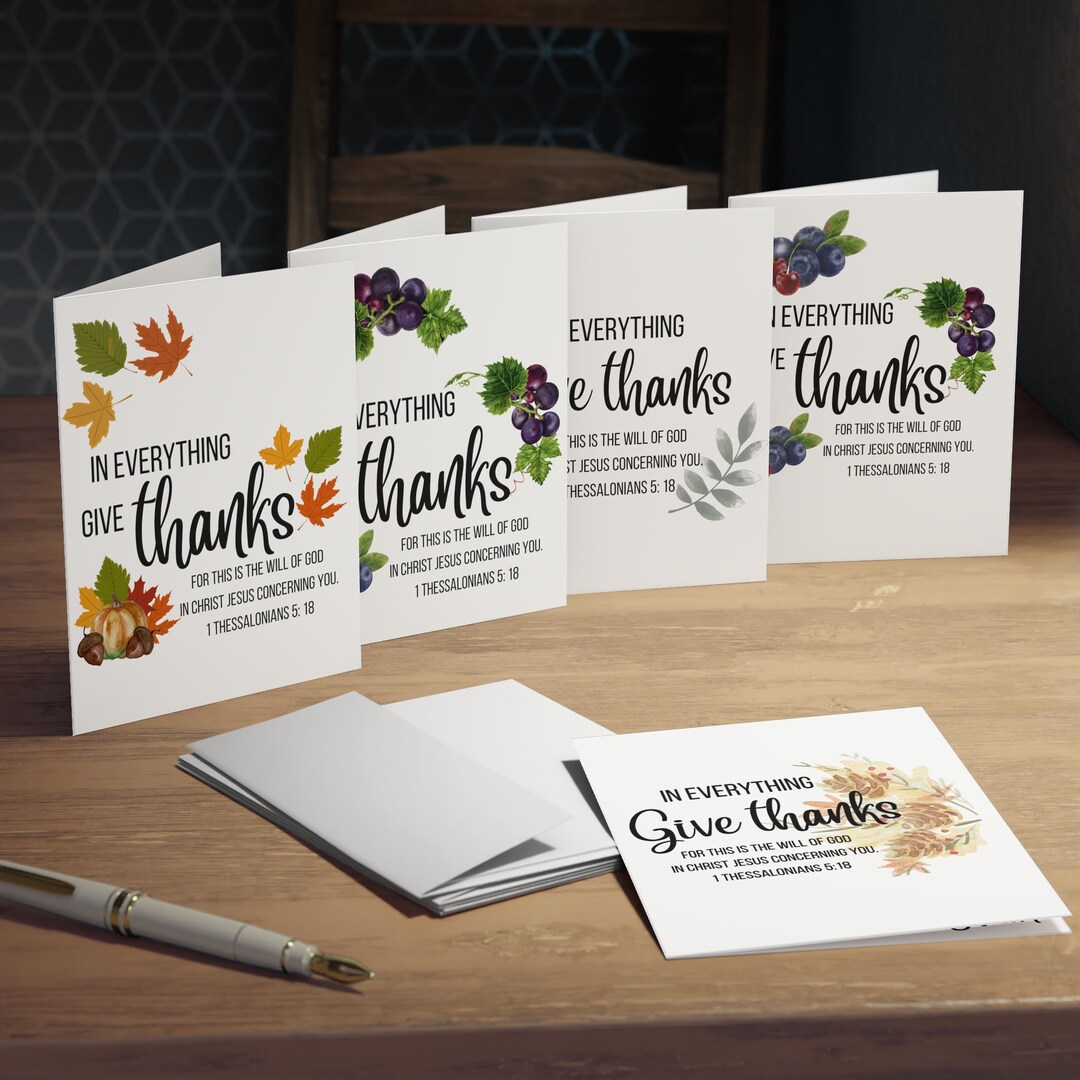 Multi-design Greeting Cards 5-pack Jesus Scripture Give Thanksgiving ...