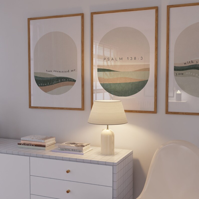 Psalm 138 Set of 3| Christian Wall Print, Christian Home Decor, Printed ...