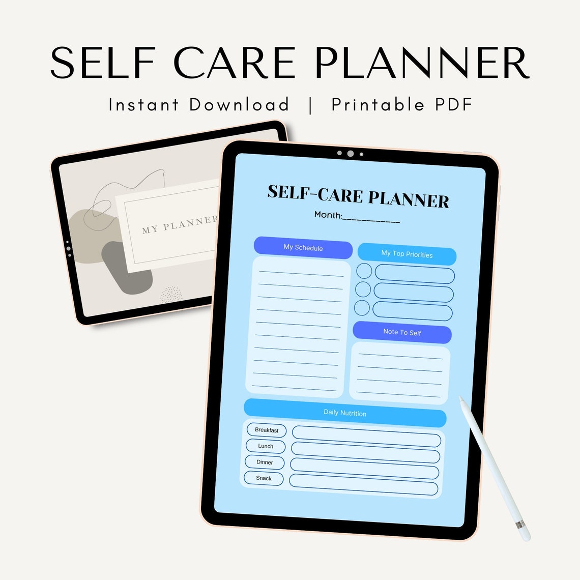 Self Care Planner, Self Care Checklist, Mental Health Tracker, Daily ...
