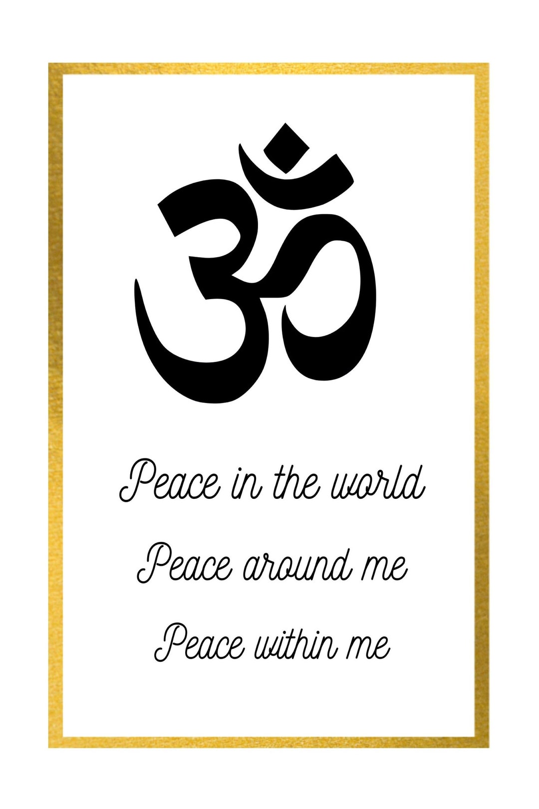 Om Print |peace in All| Yoga Wall Art | Spiritual Quote Art ...