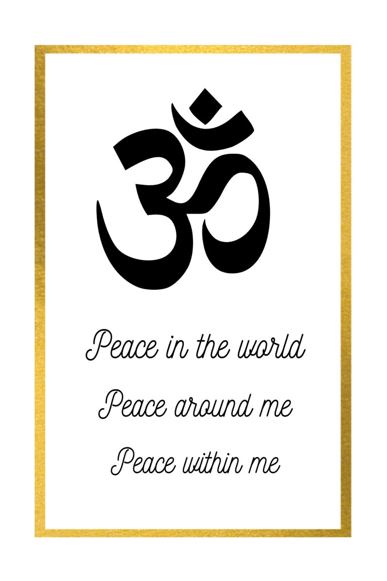 Om Print |peace in All| Yoga Wall Art | Spiritual Quote Art ...