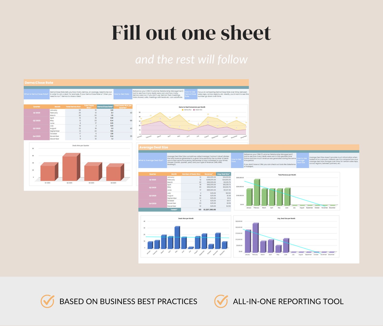 Sales Metrics ROI and KPI Spreadsheet Template | Business Performance ...