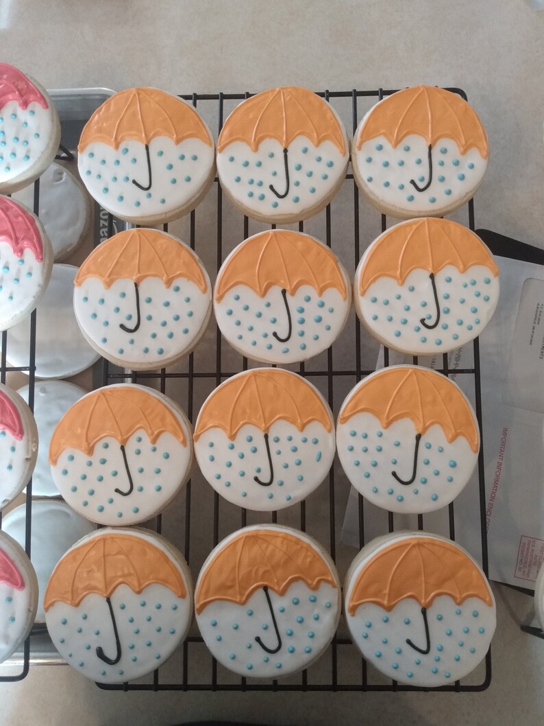 Rainy Day Decorated Sugar Cookies - Etsy