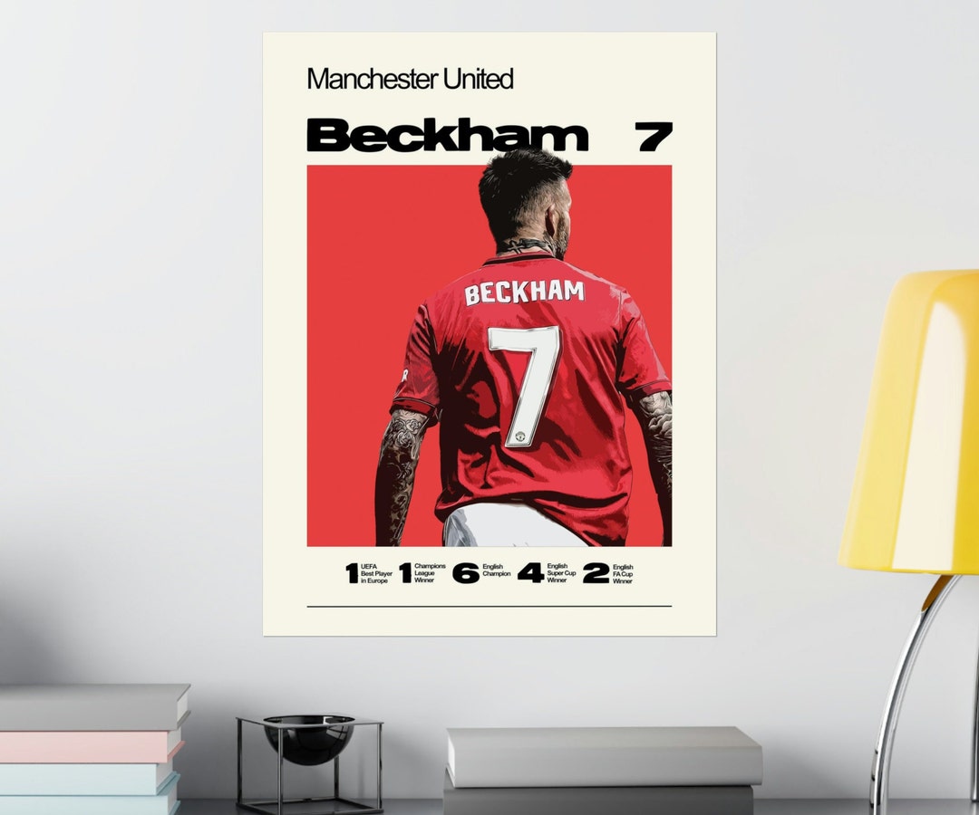 David Beckham Poster, England Football Print, Soccer Gifts, Sports ...