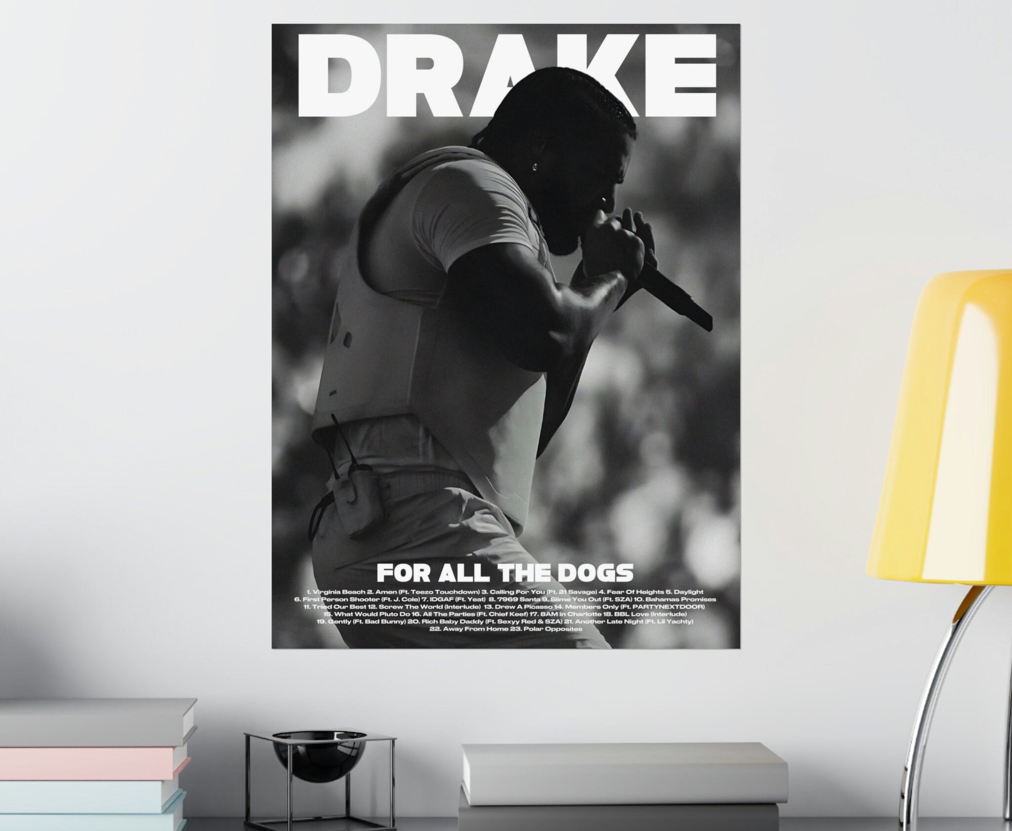 Drake Poster, Drake For All The Dogs Album Poster, Drake Her Loss Album ...