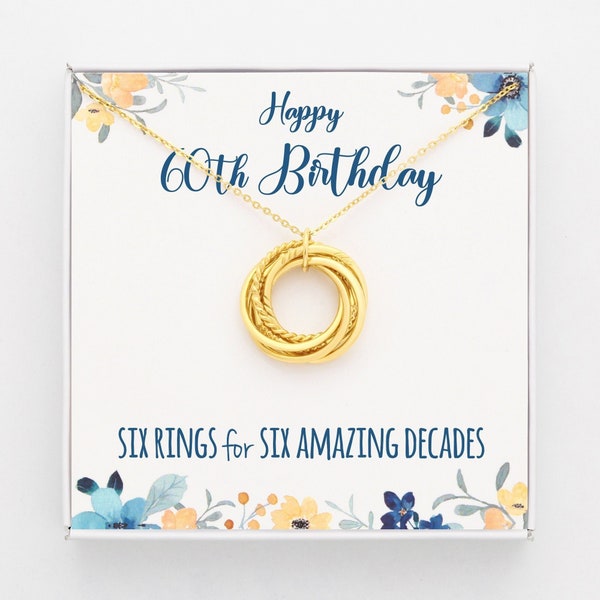 6 Rings for 6 Decades Necklace - Etsy