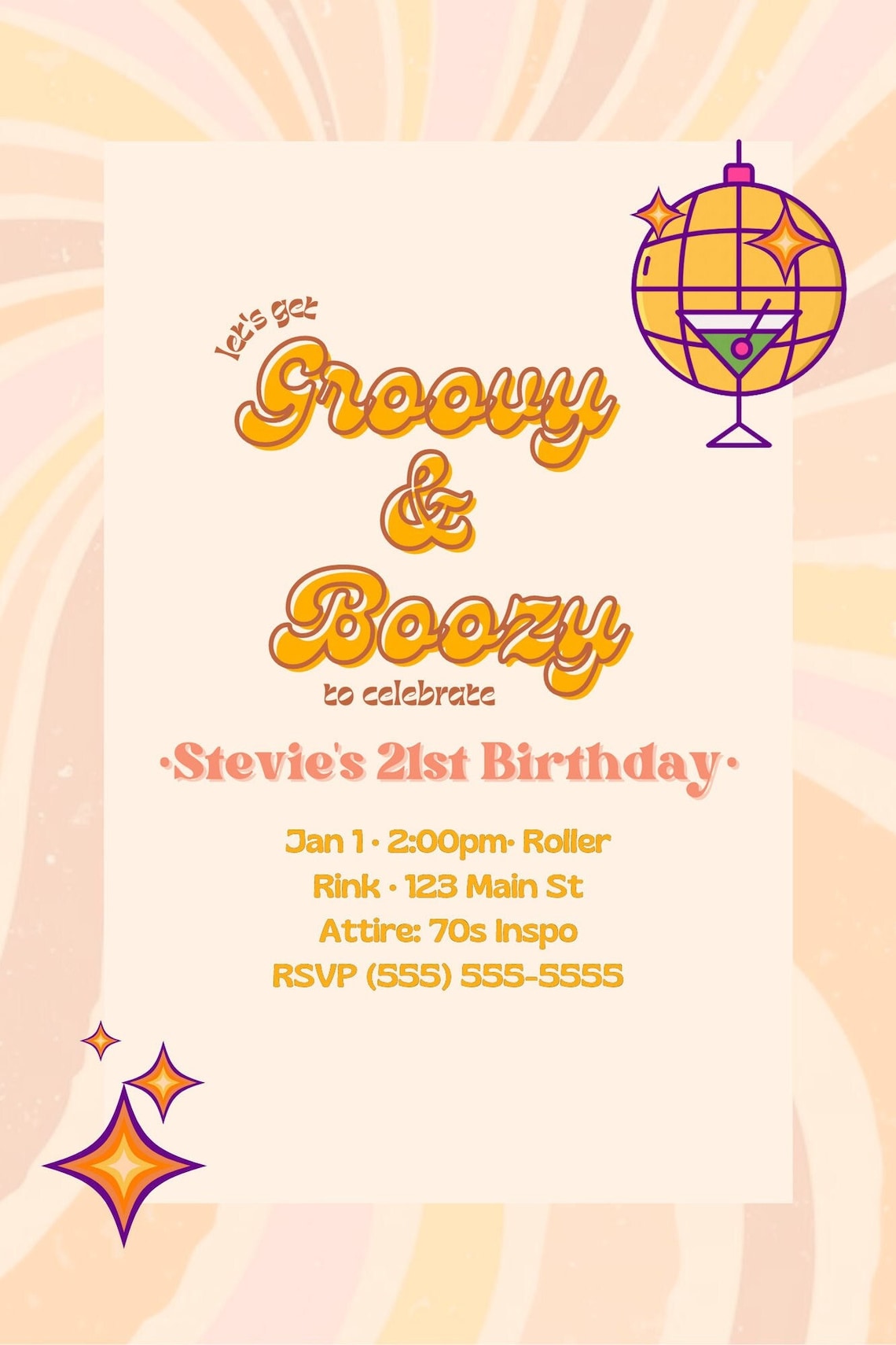 Groovy Birthday Invitation - Etsy