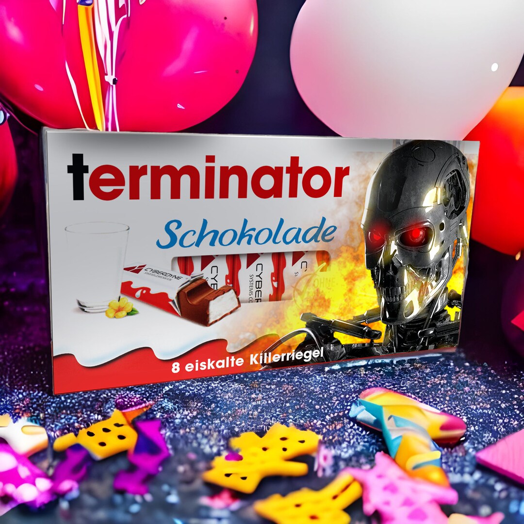 3x Sticker for Children's Chocolate 100g / 8 Bars Motive: Terminator ...