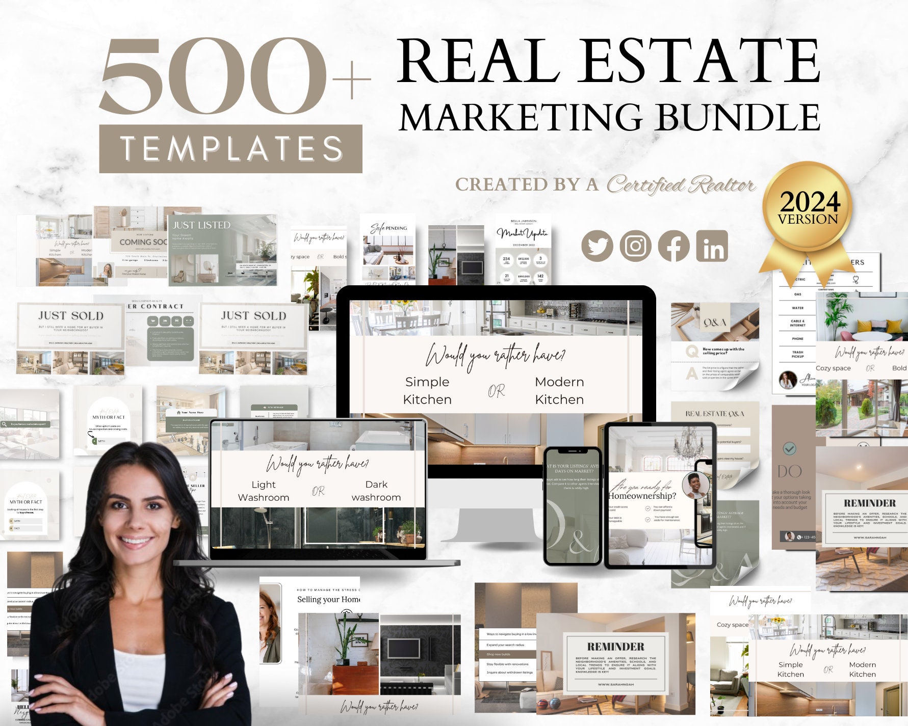 Real Estate Social Media Templates, Real Estate Social Media Bundle ...
