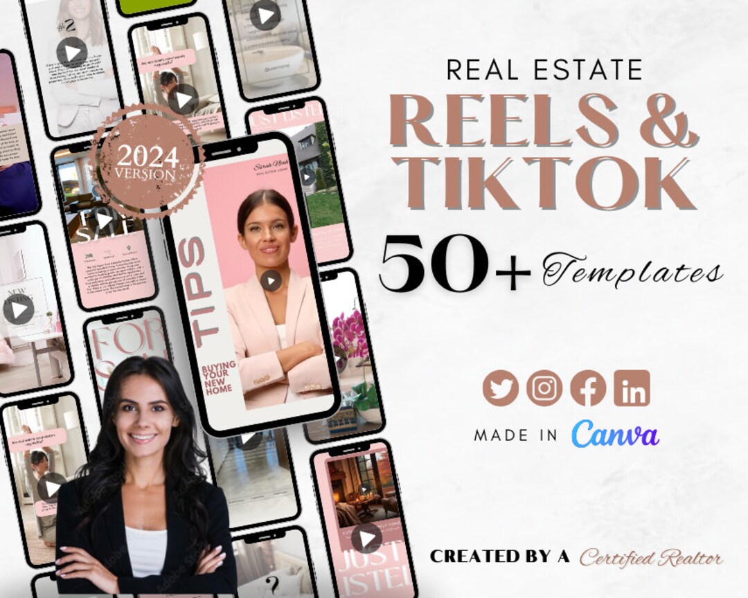 Girly Real Estate Reels Bundle, Real Estate Social Media, Real Estate ...