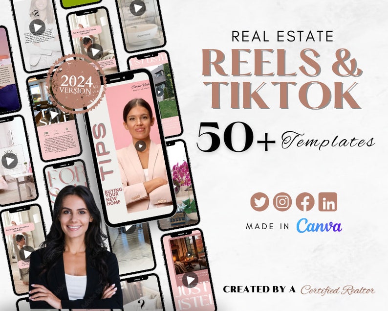 Girly Real Estate Reels Bundle, Real Estate Social Media, Real Estate ...