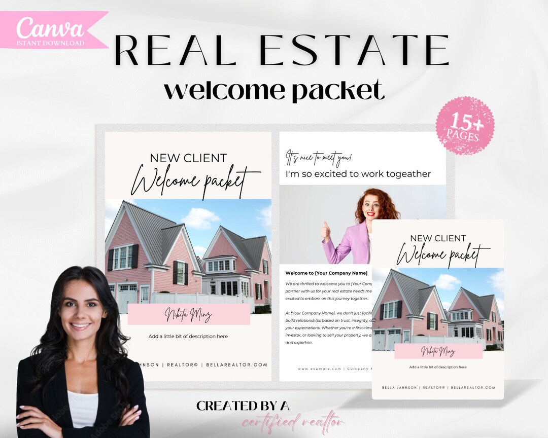 Pink Real Estate Canva, Real Estate Welcome, Real Estate Social Media ...