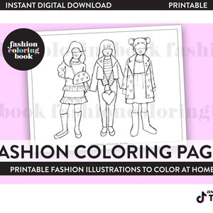 Lil Girls Coloring Pages - Modest Girls in Trendy Outfits - Coloring ...