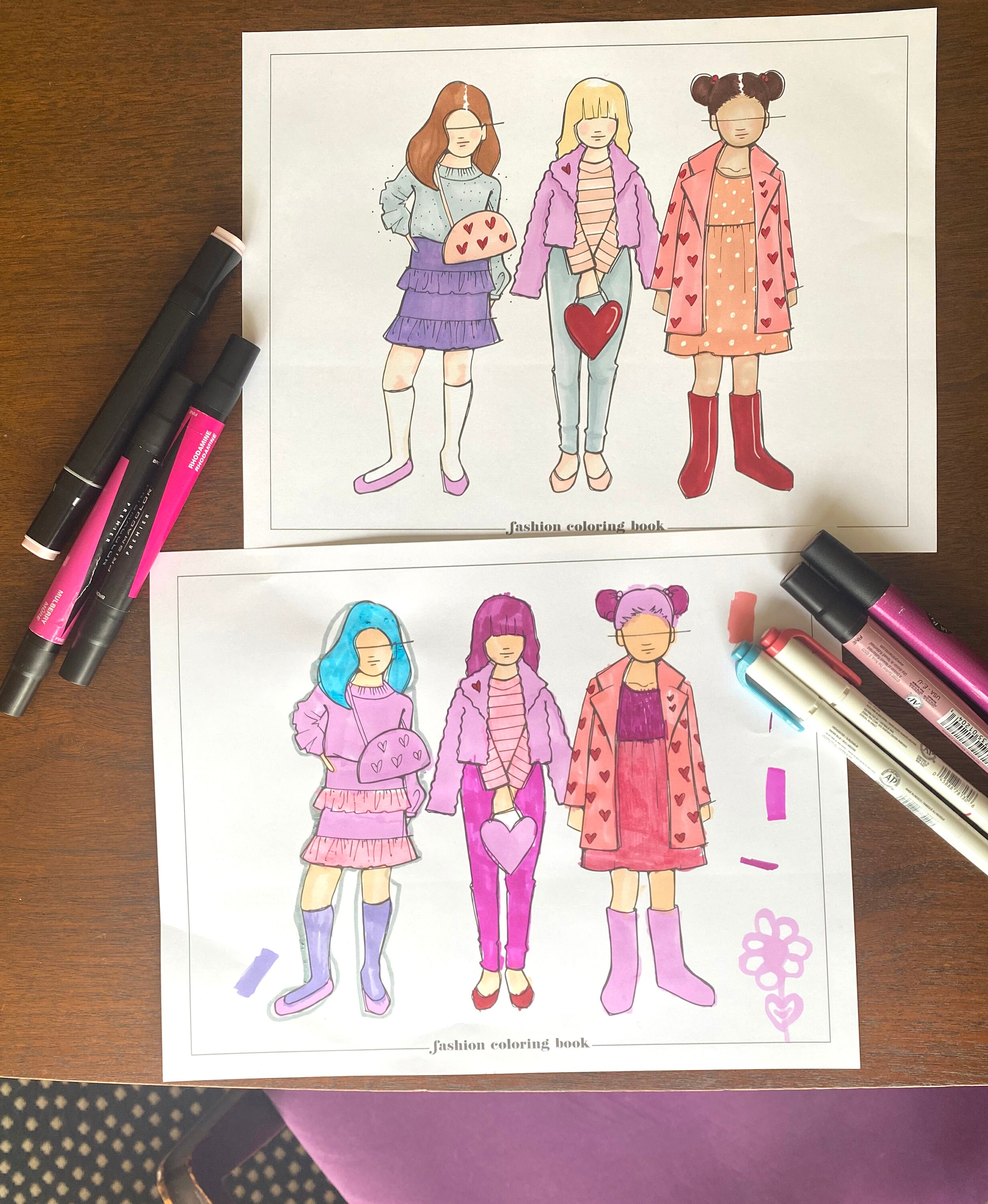Lil Girls Coloring Pages - Modest Girls in Trendy Outfits - Coloring ...