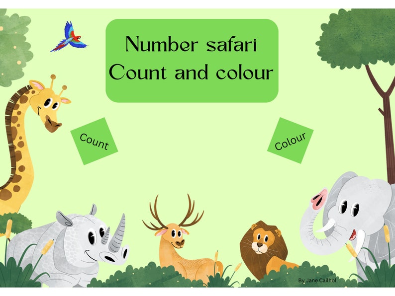 Number Safari Count and Colour. Great Workbook for Children That Learn ...
